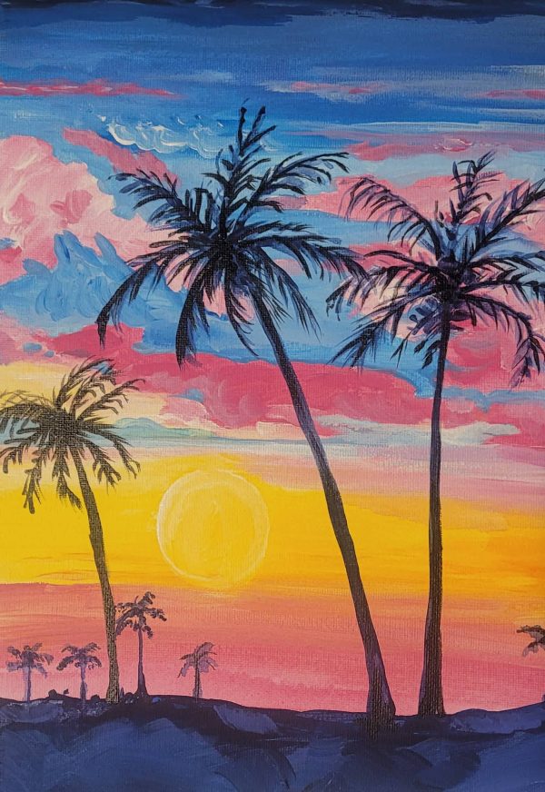 #W26-130B, Acrylic Palm Tree Silhouette, 1/2 Day Mini-Session, Thursday ...
